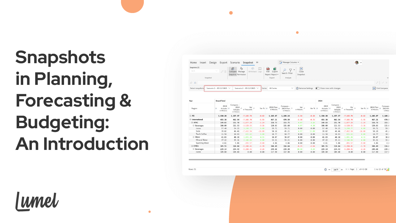 Snapshots in Planning, Forecasting & Budgeting: An Introduction